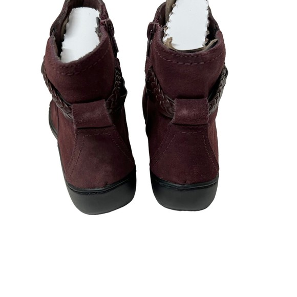 Clarks | Shoes | Clarks Boots Suede Ankle Cora Braid Boot Burgundy 8w ...